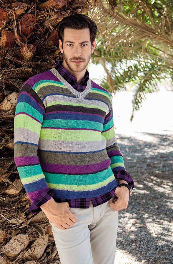 Lana Grossa V-HERRENPULLI IN STREIFEN Elastico | FILATI CLASSICI No. 3 - Modell 31 | FILATI ...